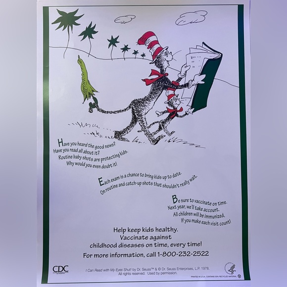 Dr. Seuss | Wall Decor | Dr Seuss Hhs Cdc Vaccination Immunization ...